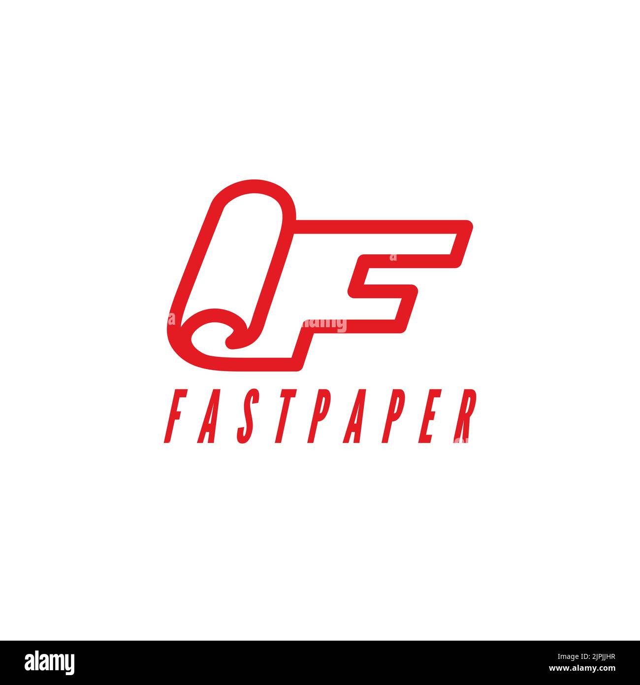 A creative logo with 'Fast Paper' text on a white background Stock ...