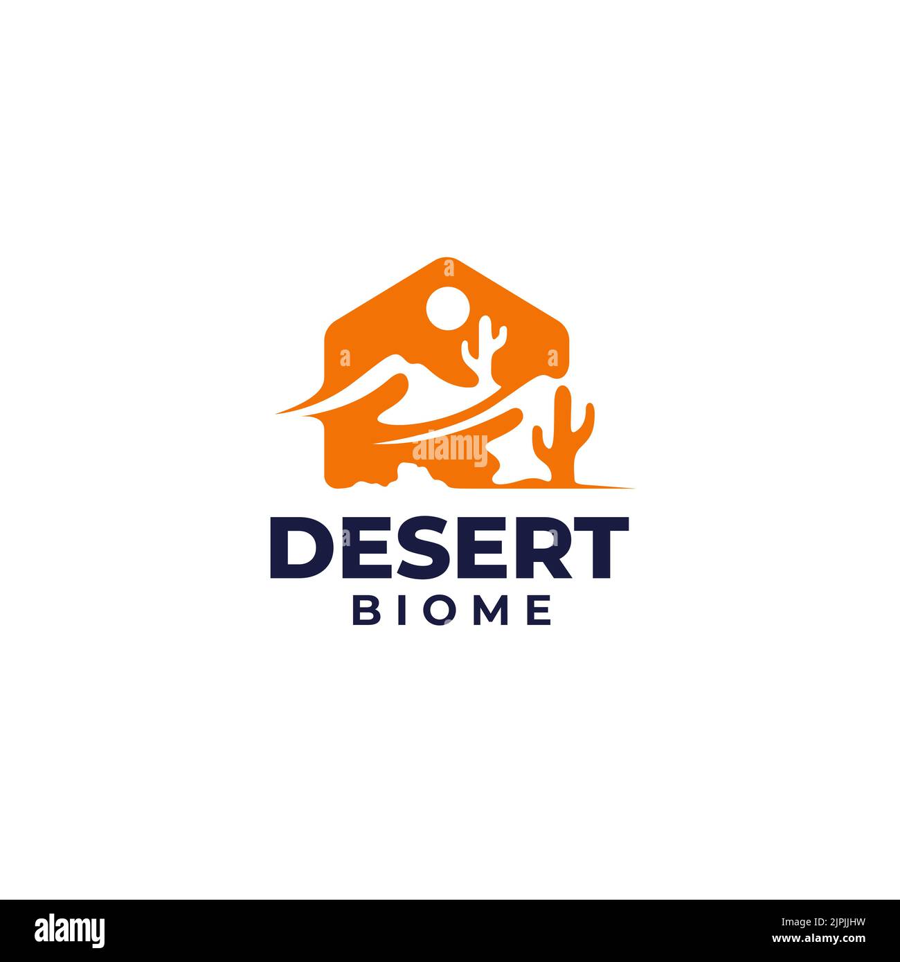 A creative logo with 'Desert Biome' text on a white background Stock ...
