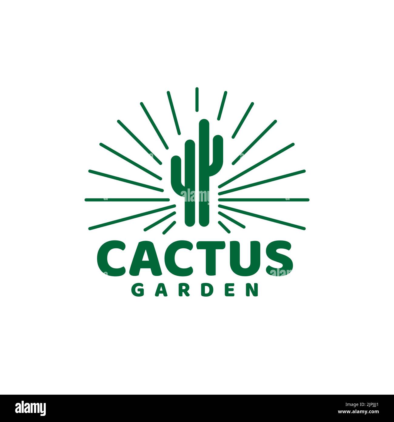 A creative logo with 'Cactus Garden' text on a white background Stock ...