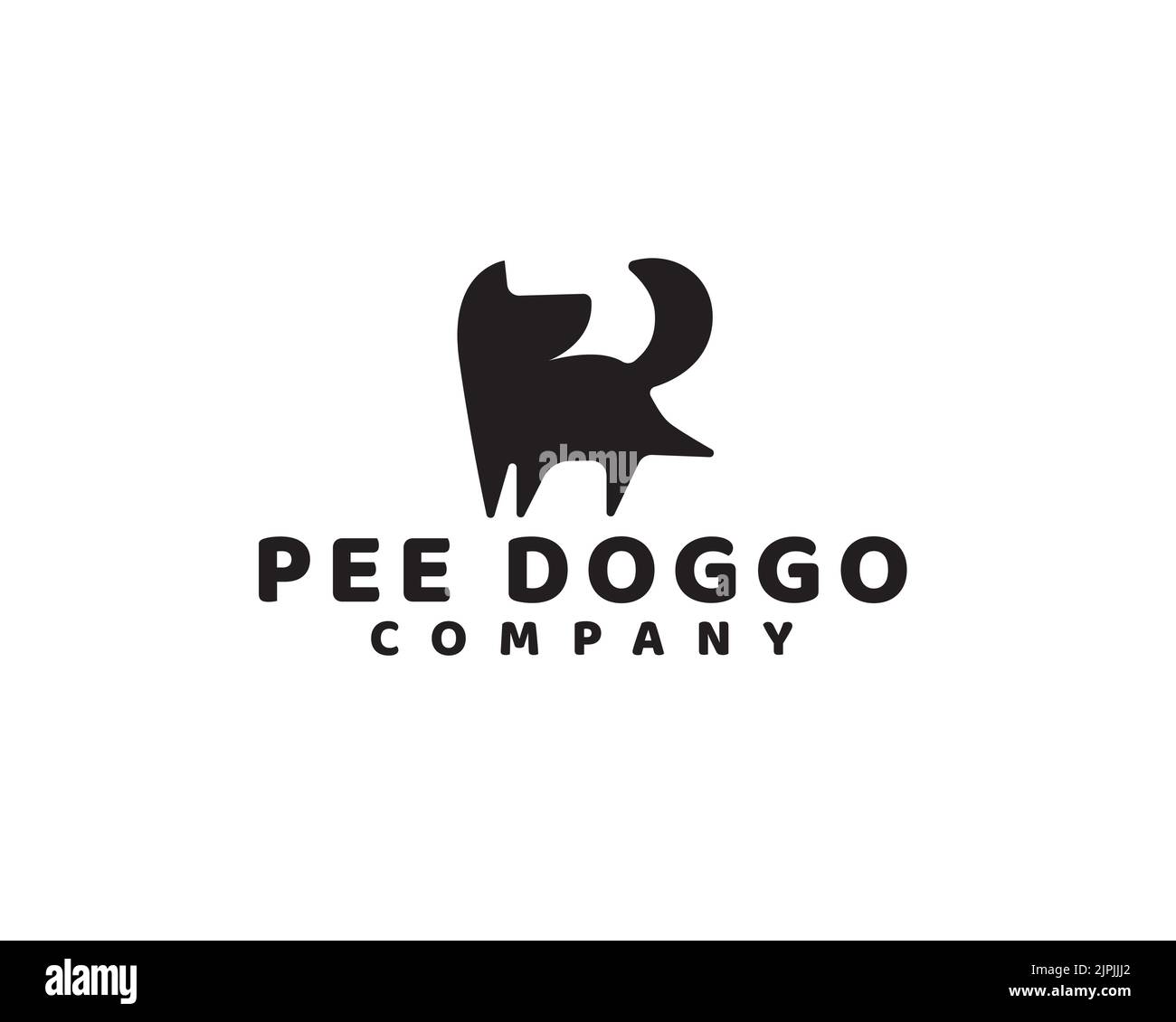 A creative logo with 'Pee Doggo Company' text on a white background ...