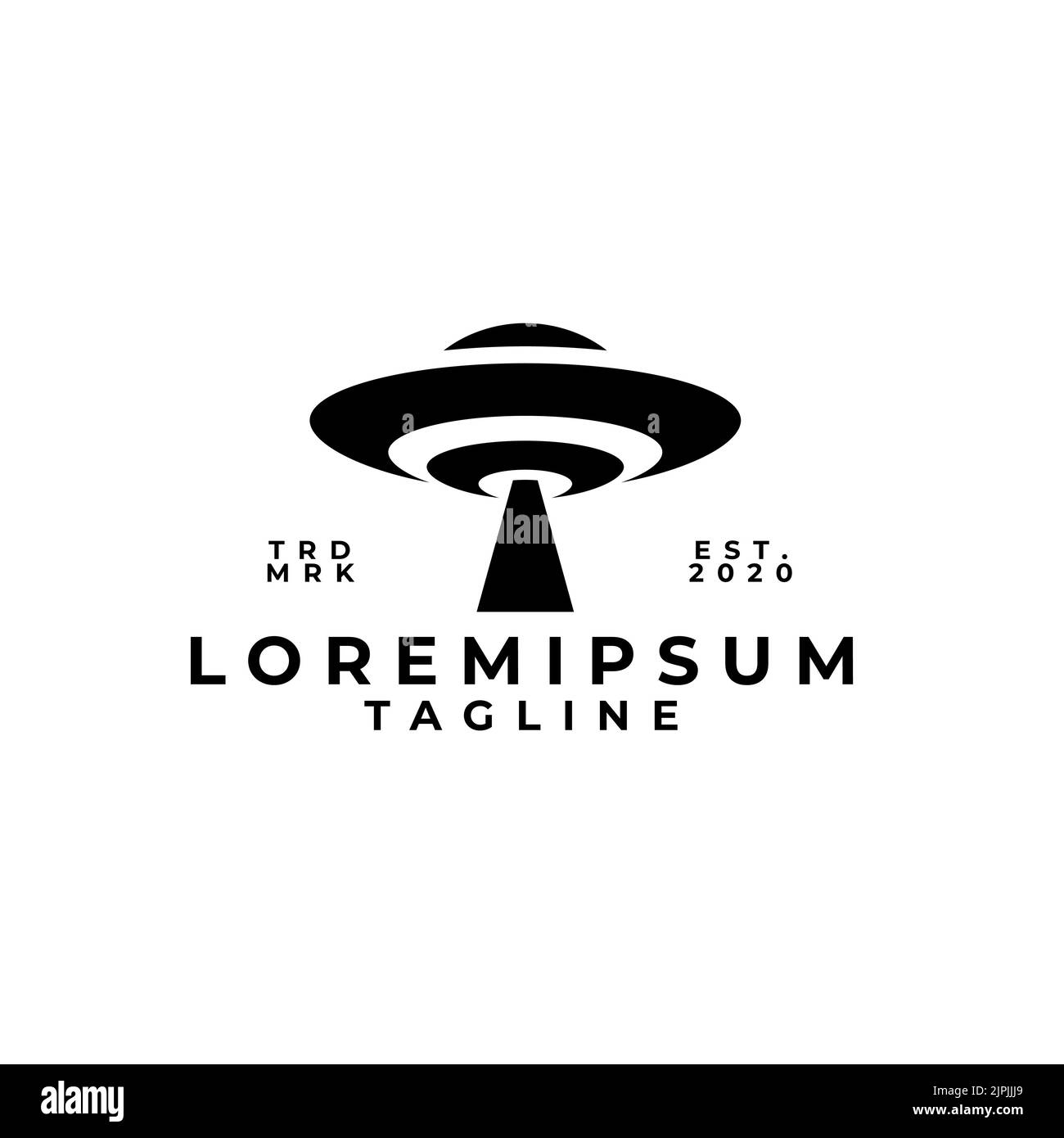 A creative UFO logo with 'Lorem Ipsum' text on a white background Stock ...