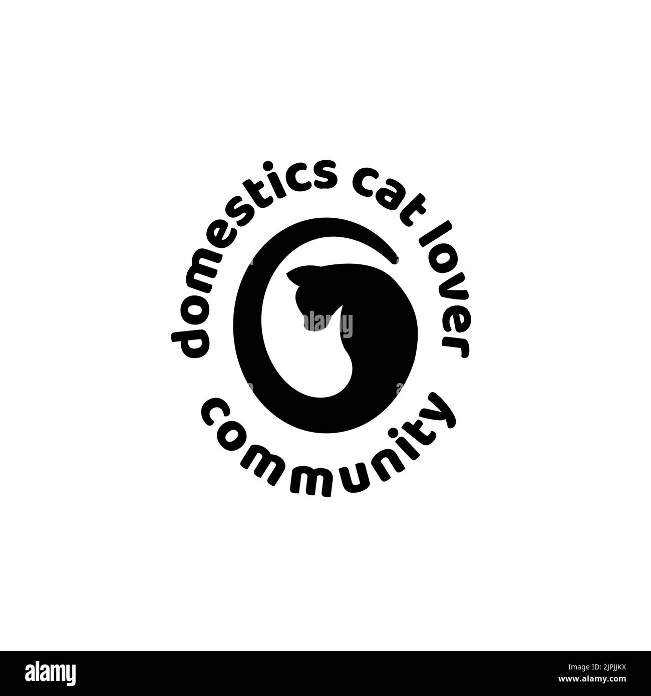 A creative logo with 'Domestics Cat Lover Community' text on a white ...