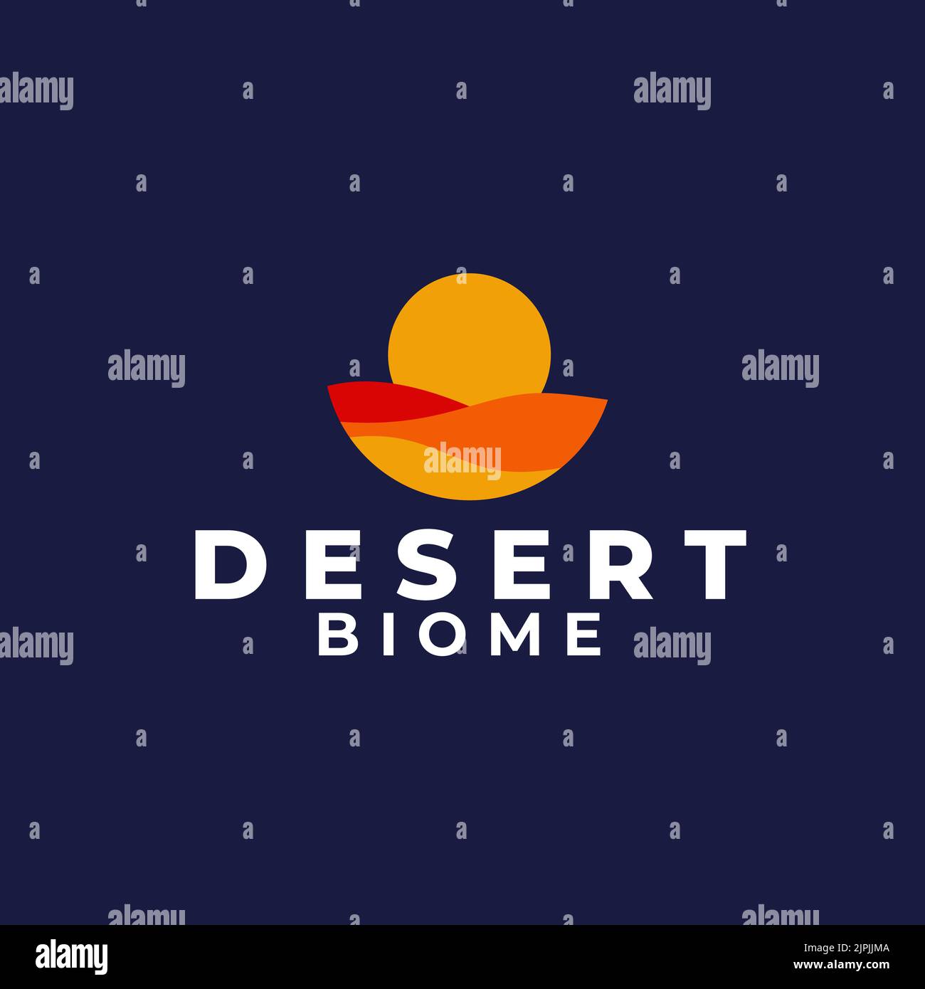 A creative logo with 'Desert Biome' text on a blue background Stock ...