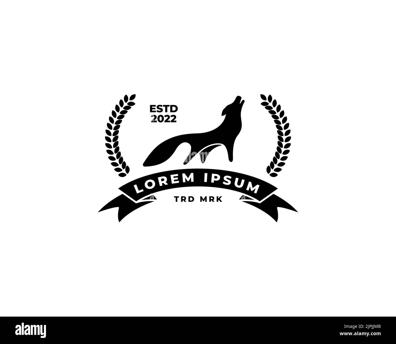 A creative Wolf logo with 'Lorem Ipsum' text on a white background ...