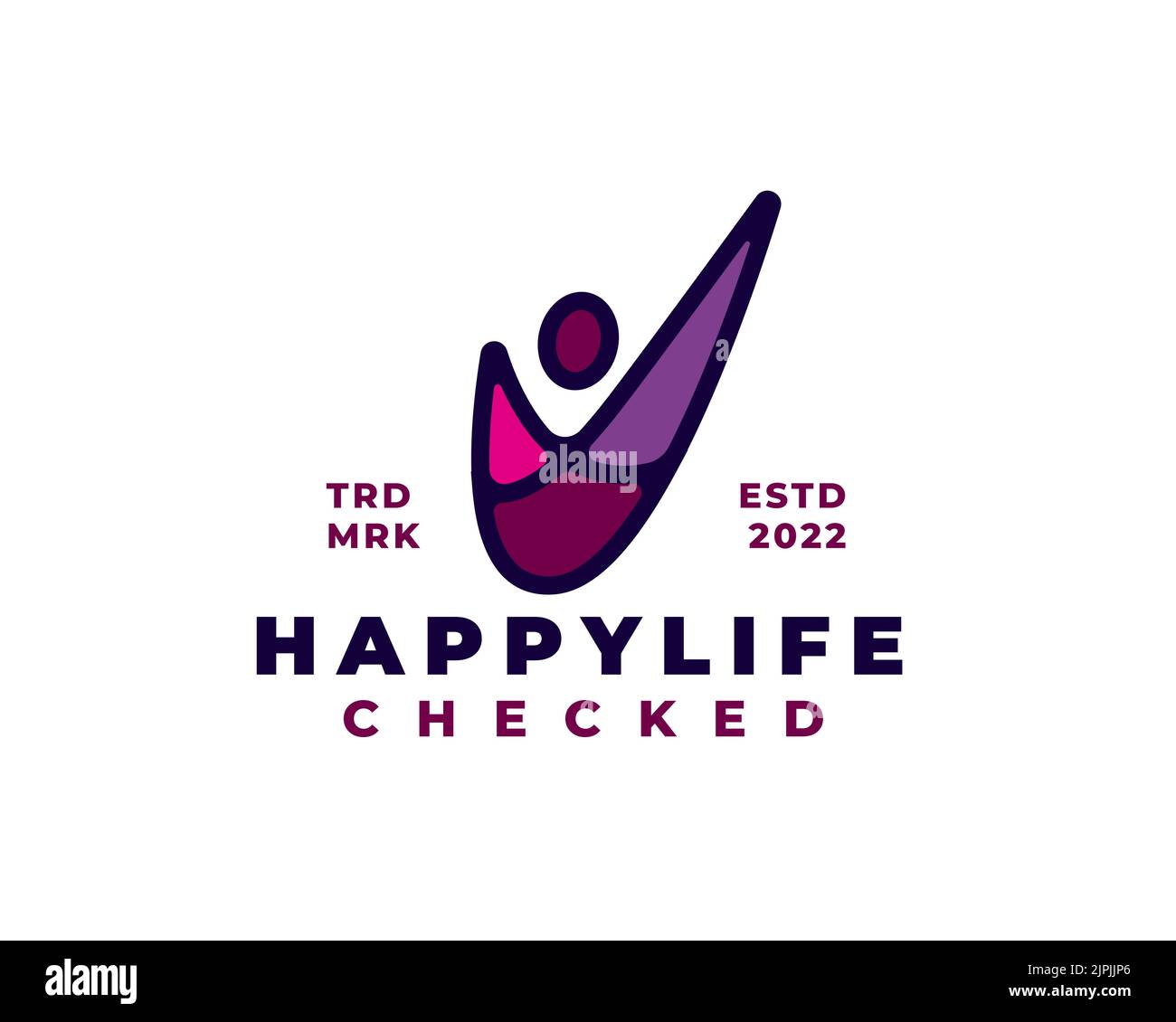 A creative logo with 'Happylife Checked' text on a white background ...