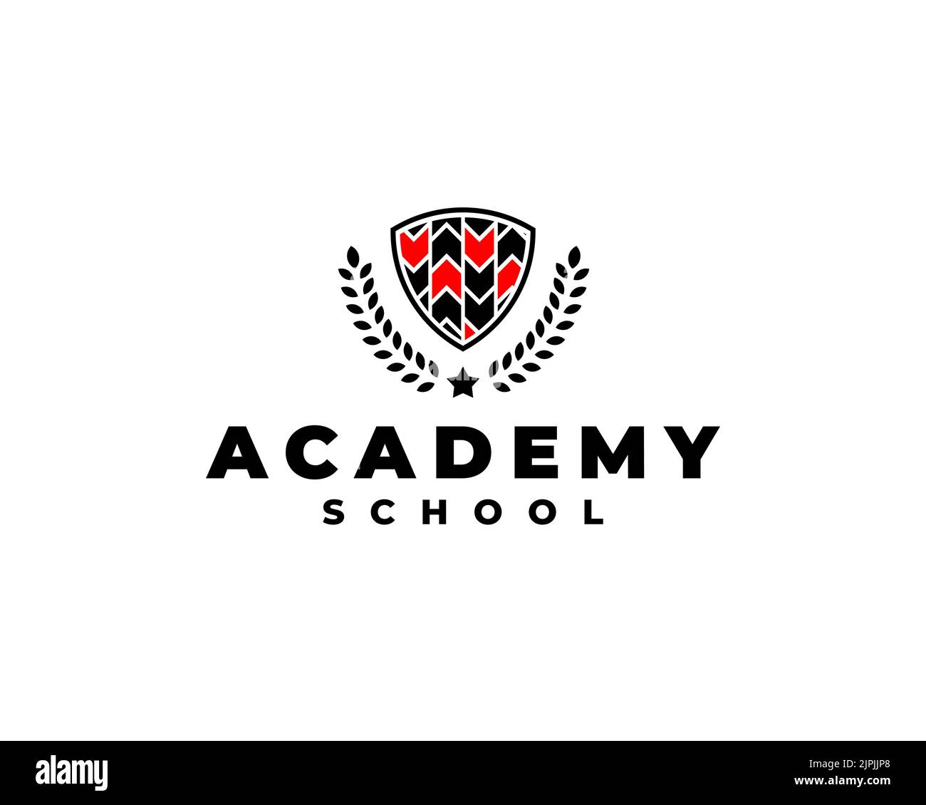 A creative logo with 'Academy School' text on a white background Stock ...
