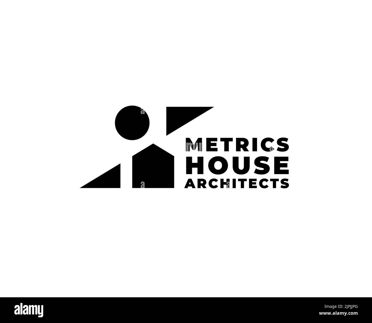 A creative logo with 'Metrics House Architects' text on a white ...
