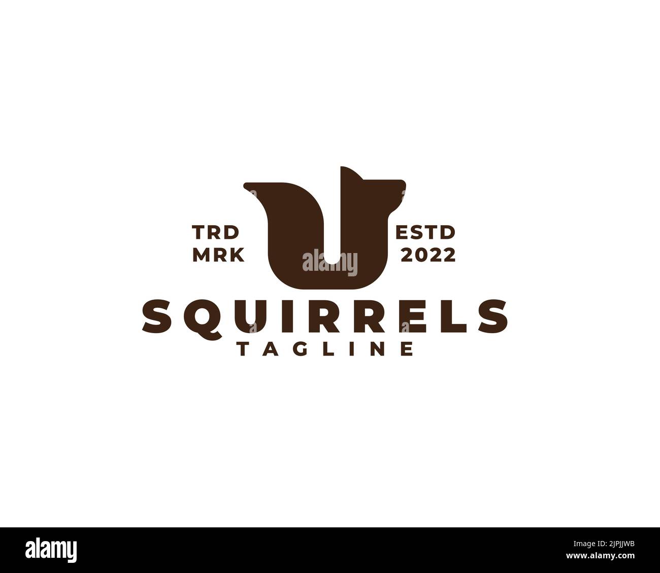 A creative logo with 'Squirrels' text on a white background Stock ...