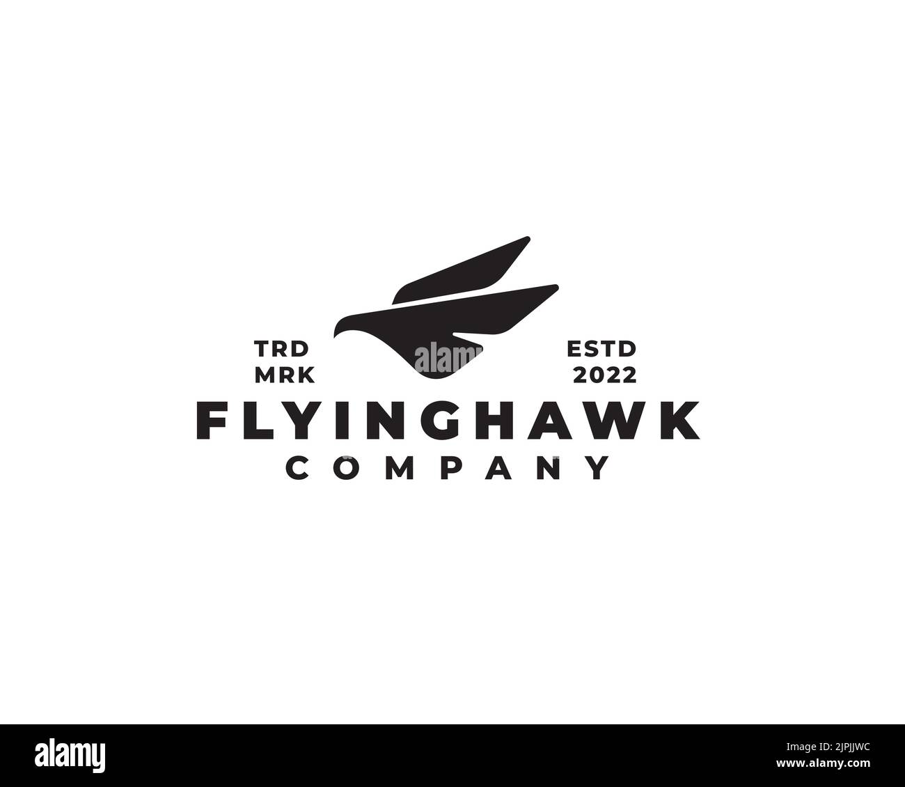 A creative logo with 'Flying Hawk Company' text on a white background ...