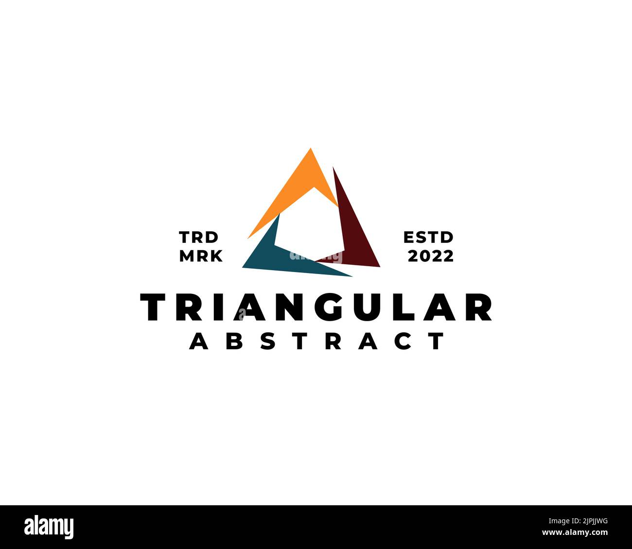 A creative logo with 'Triangular' text on a white background Stock ...