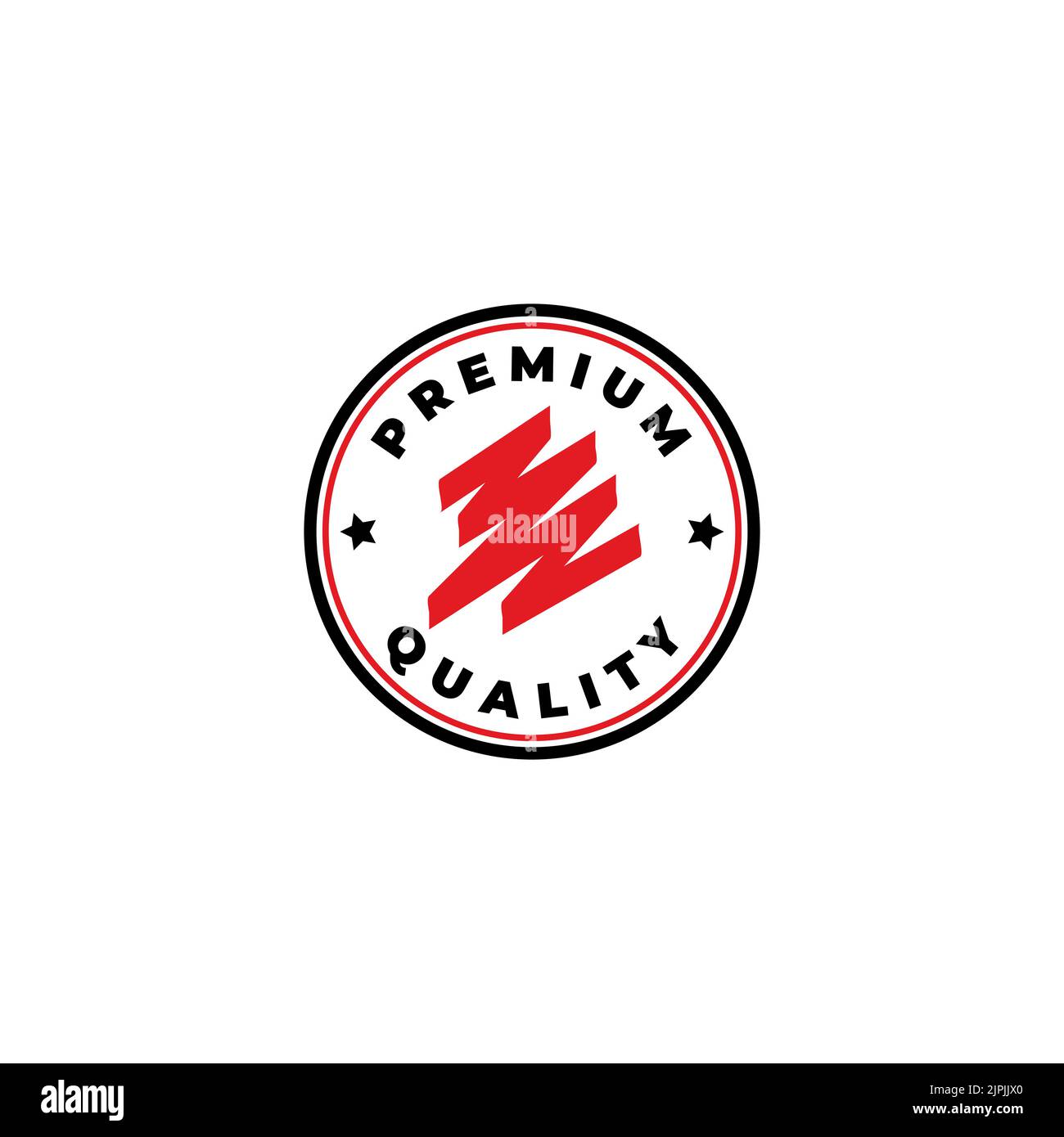 A creative logo with 'Premium Quality' text on a white background Stock ...