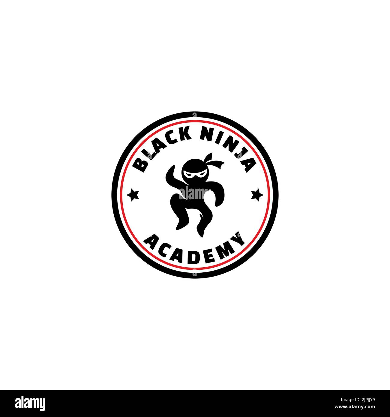 A creative logo with 'Black Ninja Academy' text on a white background ...