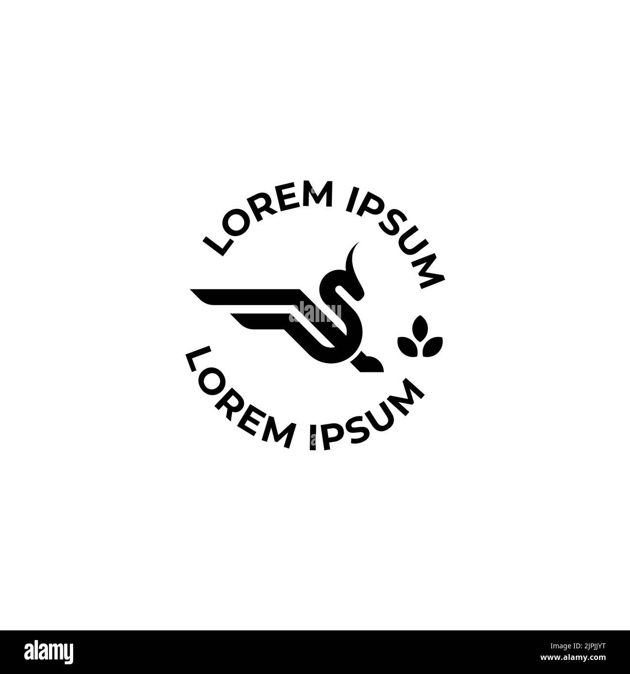 A creative Dragon logo with 'Lorem Ipsum' text on a white background ...