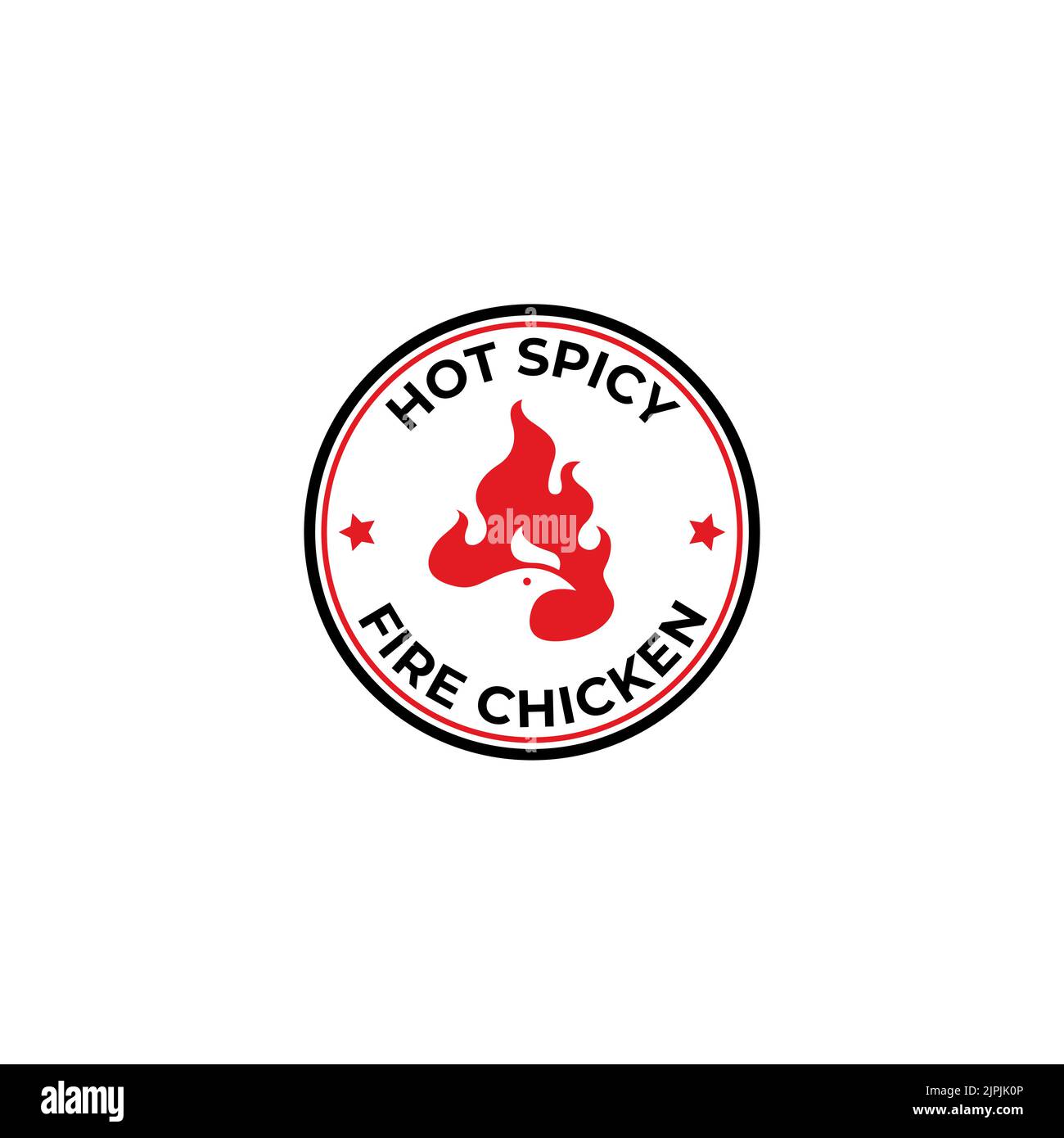 A creative logo with 'Hot Spicy Fire Chicken' text on a white ...