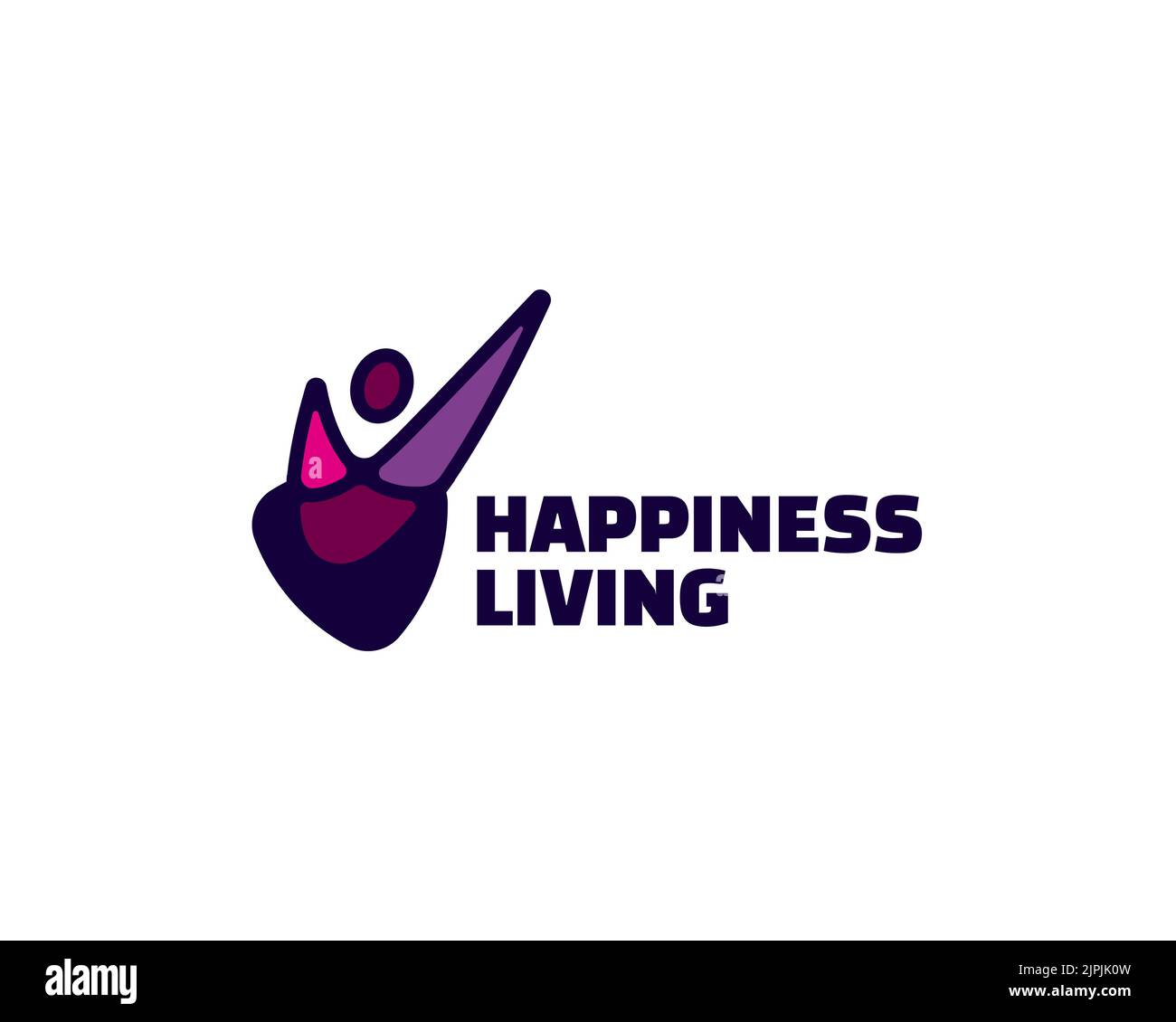A creative logo with 'Happiness Living' text on a white background ...