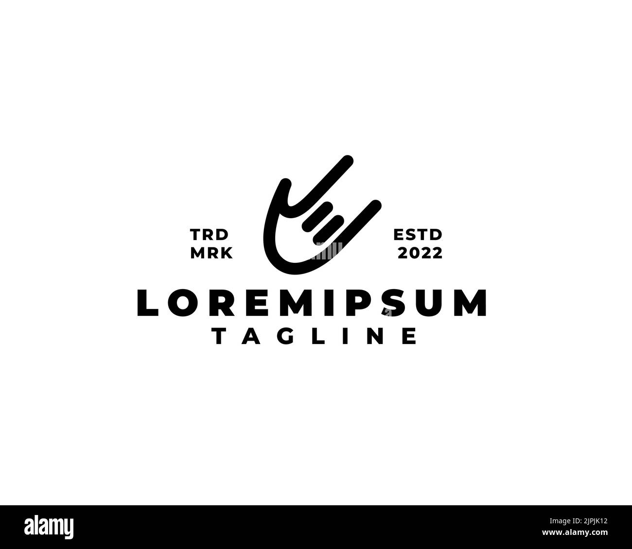 A creative hand logo with 'Lorem Ipsum' text on a white background ...