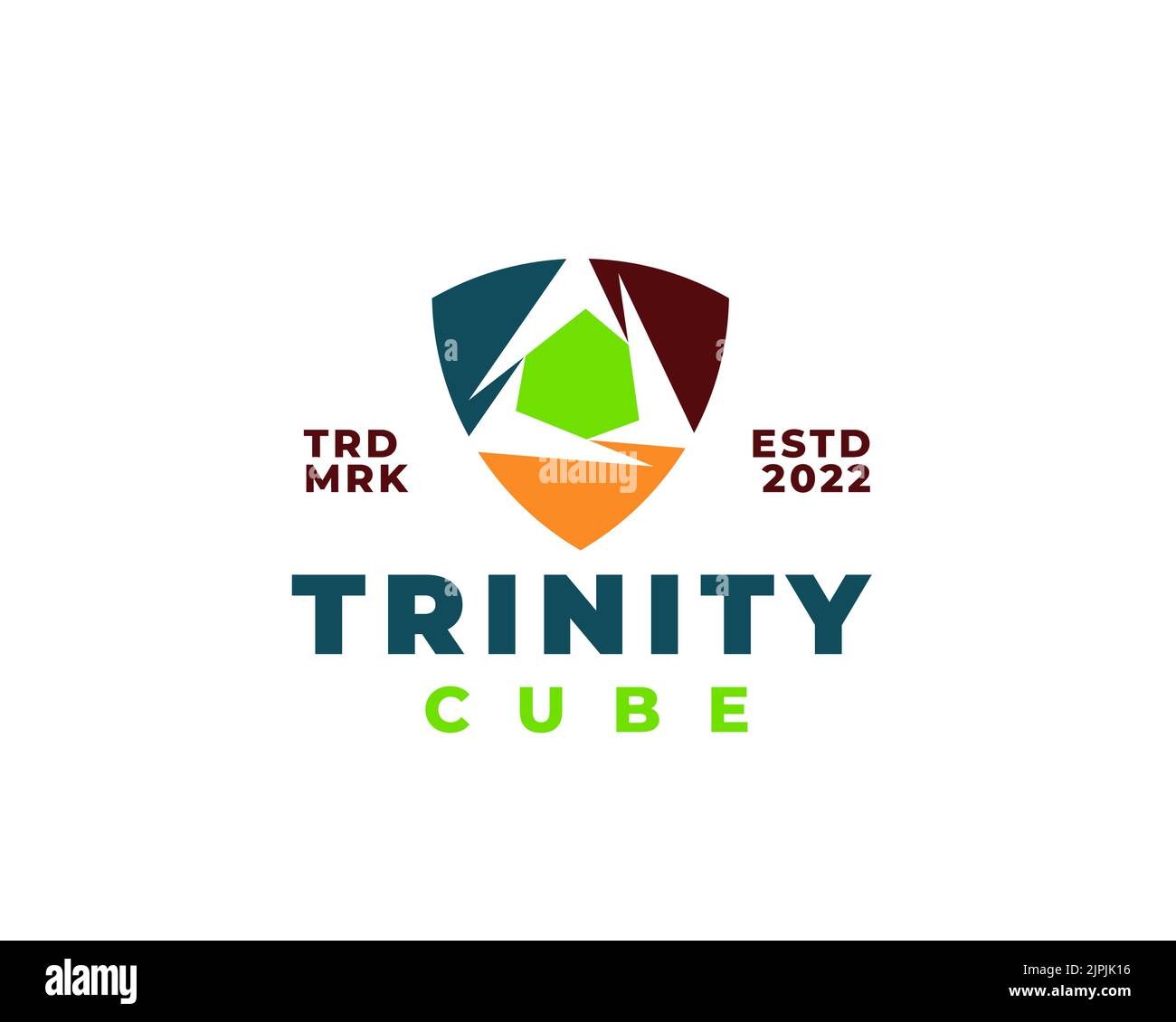 A creative logo with 'Trinity Cube' text on a white background Stock ...
