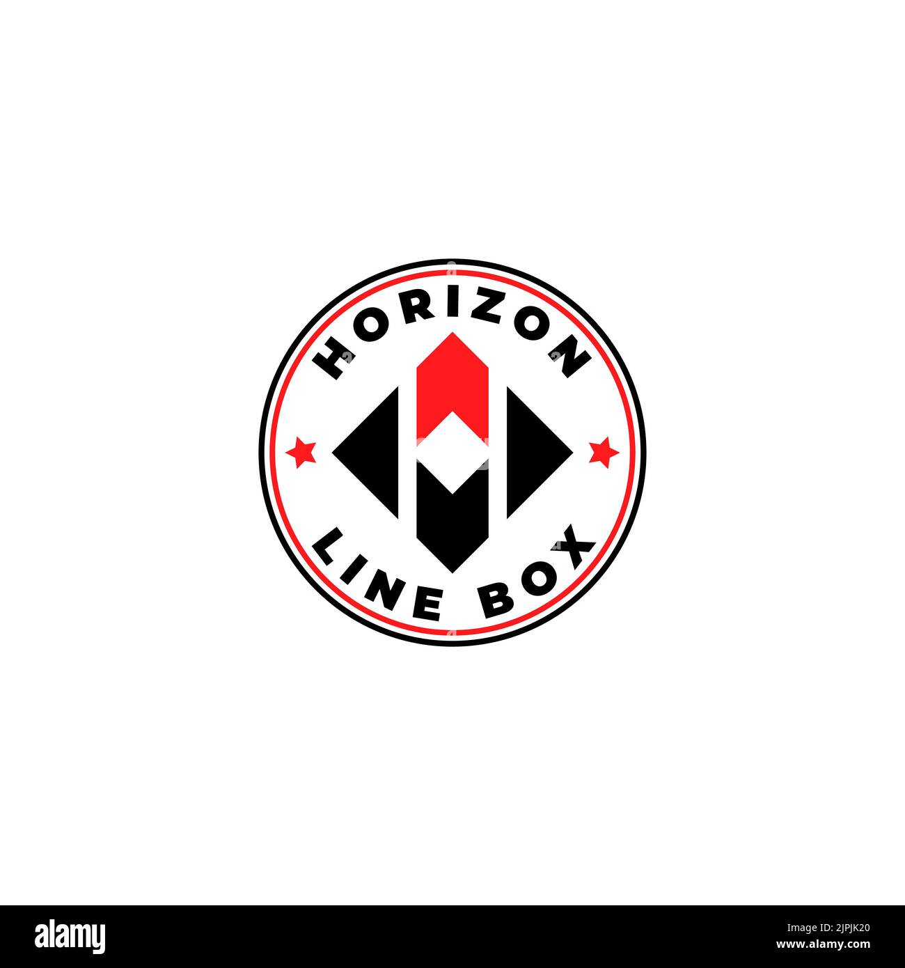 A creative logo with 'Horizon Line Box' text on a white background ...