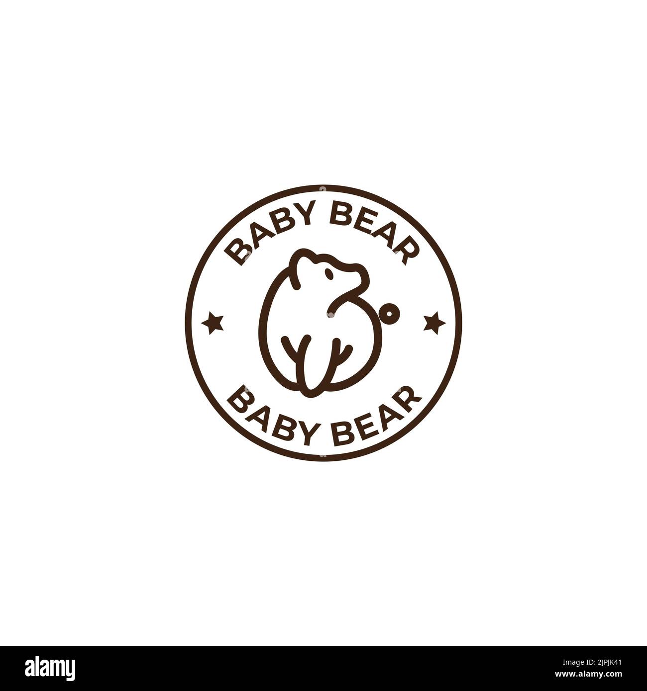 A creative logo with 'Baby Bear' text on a white background Stock ...