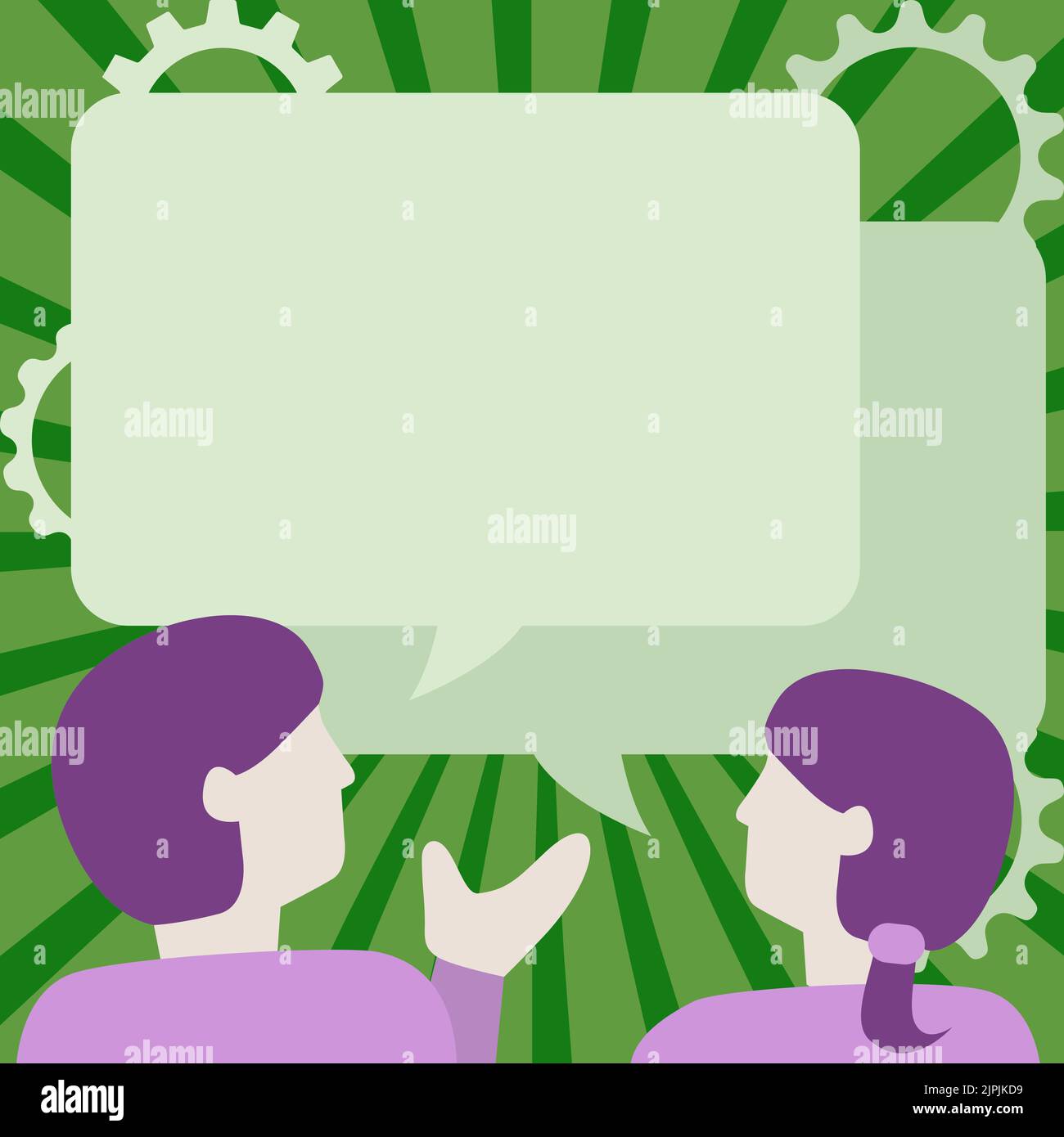 Couple Speaking On Technical Plans With Two Overlaping Speach Clouds On ...