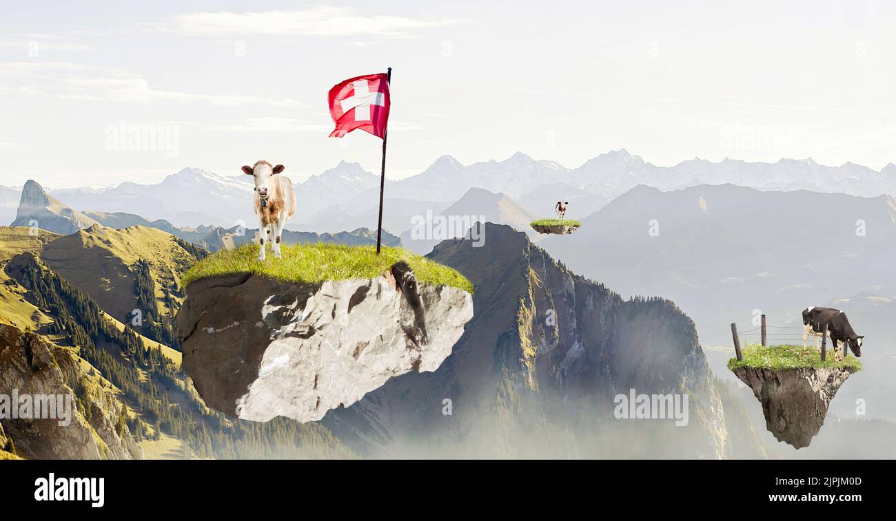 rocks, composing, switzerland, surrealismus, composite photography ...
