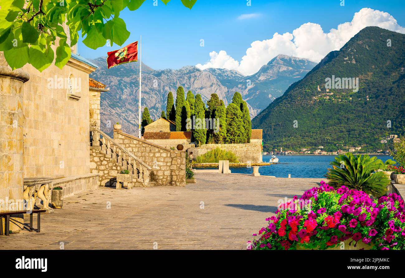 bay of kotor, perast, sveti dorde, bay of kotors Stock Photo - Alamy