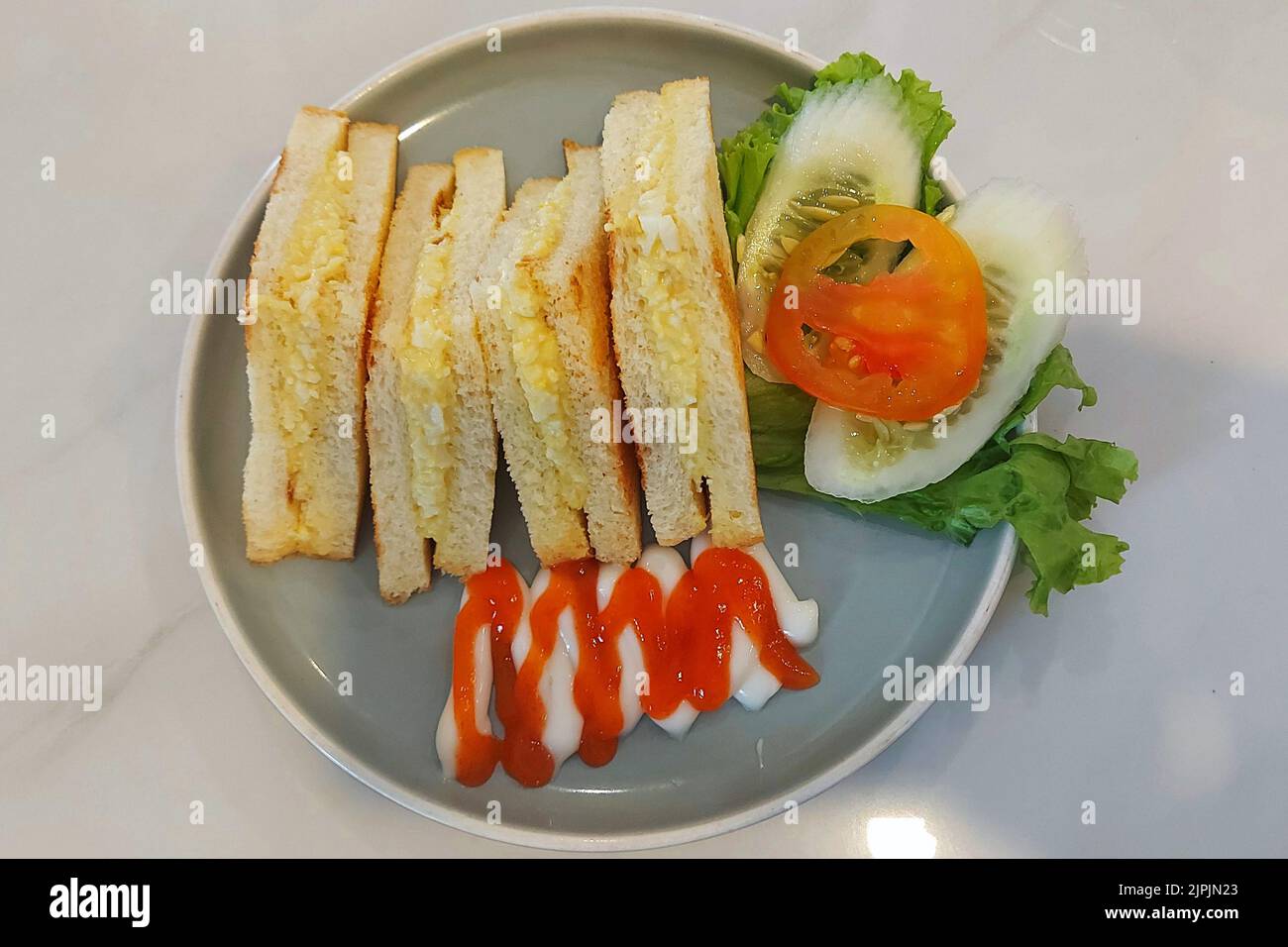 Bread Toast at Malacca Toast Cafe, Jakarta, Indonesia Stock Photo - Alamy