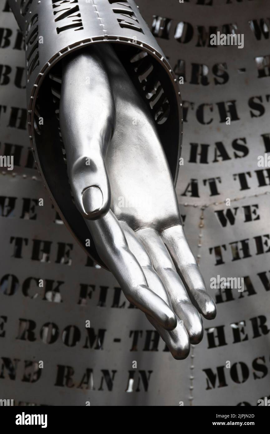 Hand sculpted in metal, part of Katherine Mansfield statue, Wellington ...