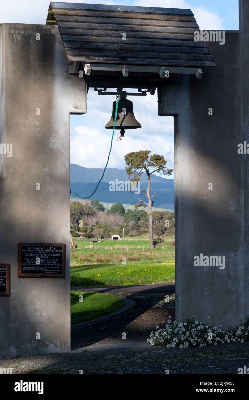 Bell tower at Saint Marys Catholic church, Otaki, Kapiti District ...