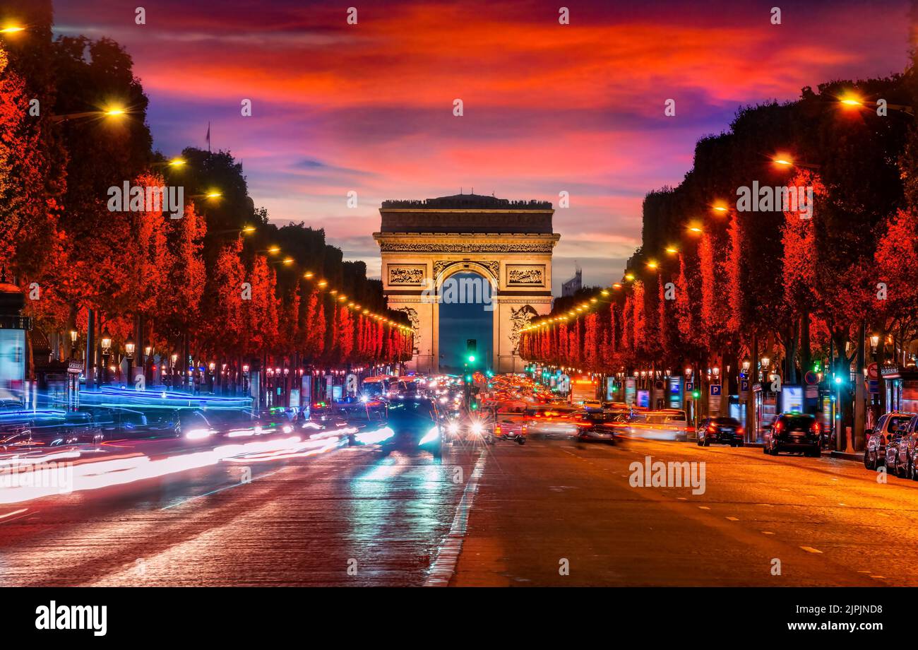 paris, arc de triomphe, champs elysees, arc de triomphe de l’étoile, arc de triomphes Stock ...