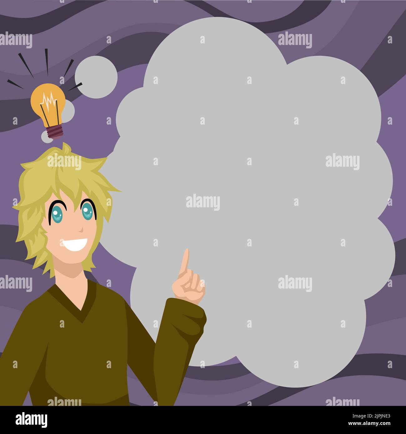 Boy Thinking Important Messages And Presenting Them. Man Reasoning ...