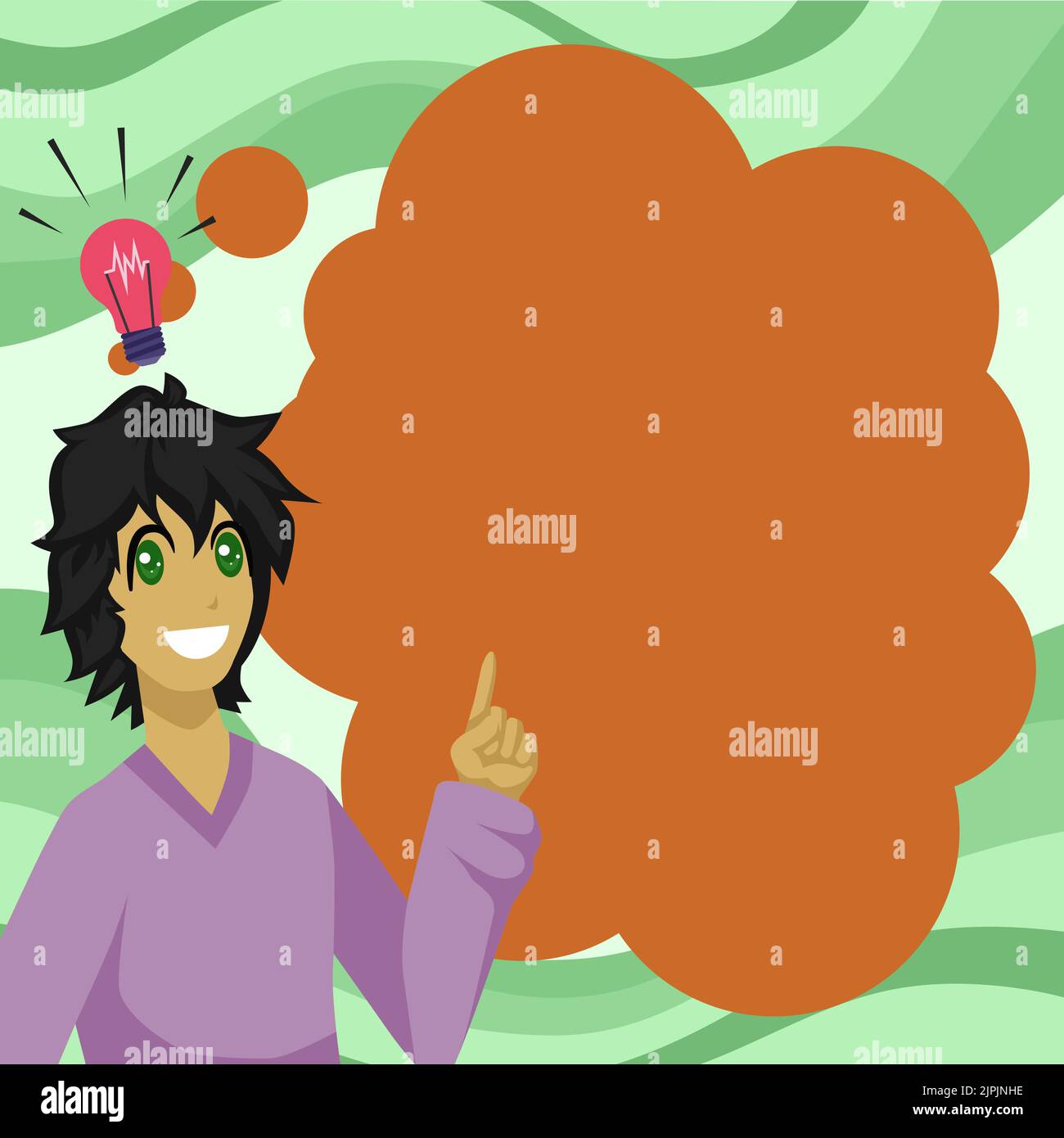 Boy Thinking Important Messages And Presenting Them. Man Reasoning ...