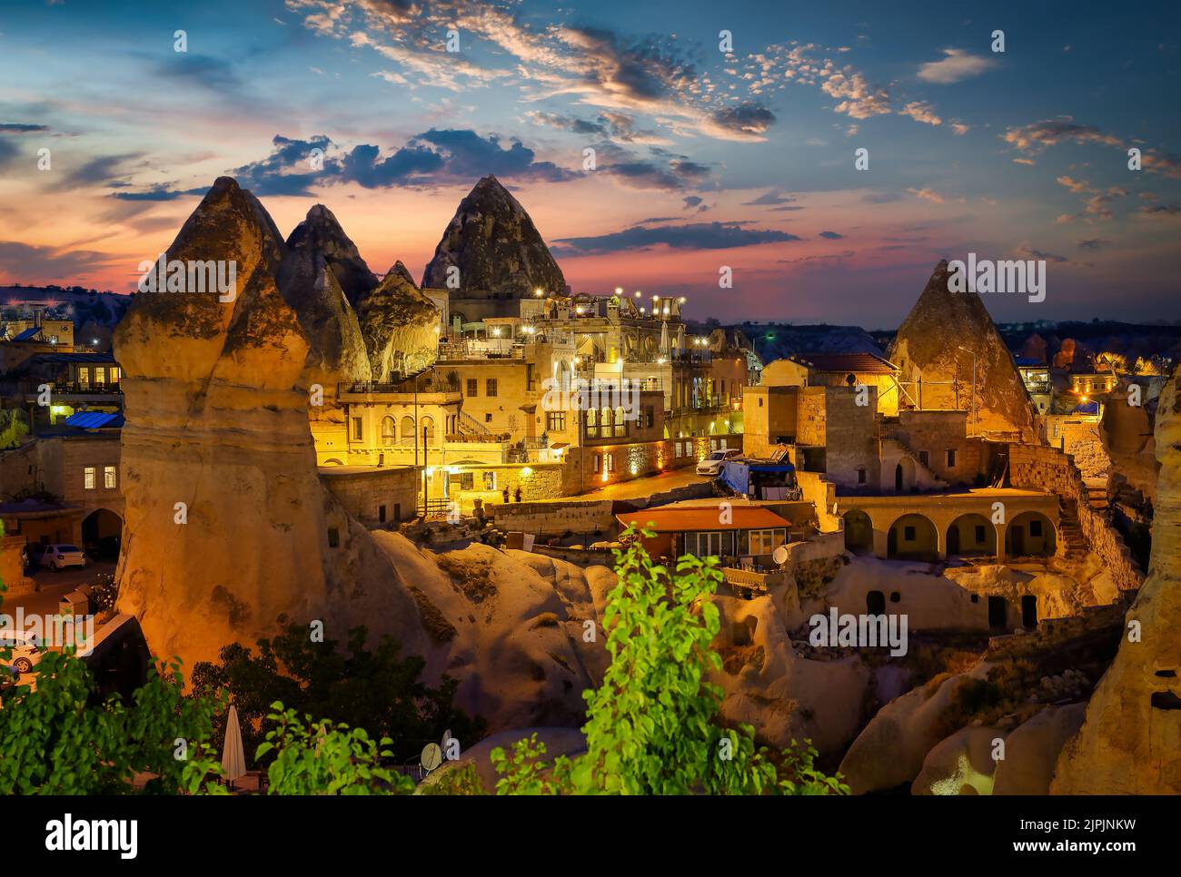 old town, evening, goreme, old towns, goremes Stock Photo - Alamy