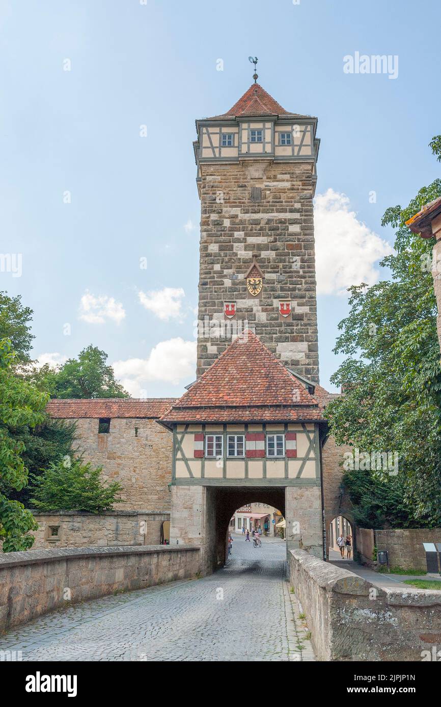 city gate, city wall, rothenburg ob der tauber, patrol path, gates ...