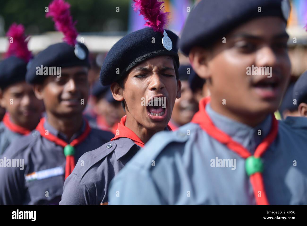 Soldiers of different platoons at the 76th Independence Day parade and ...