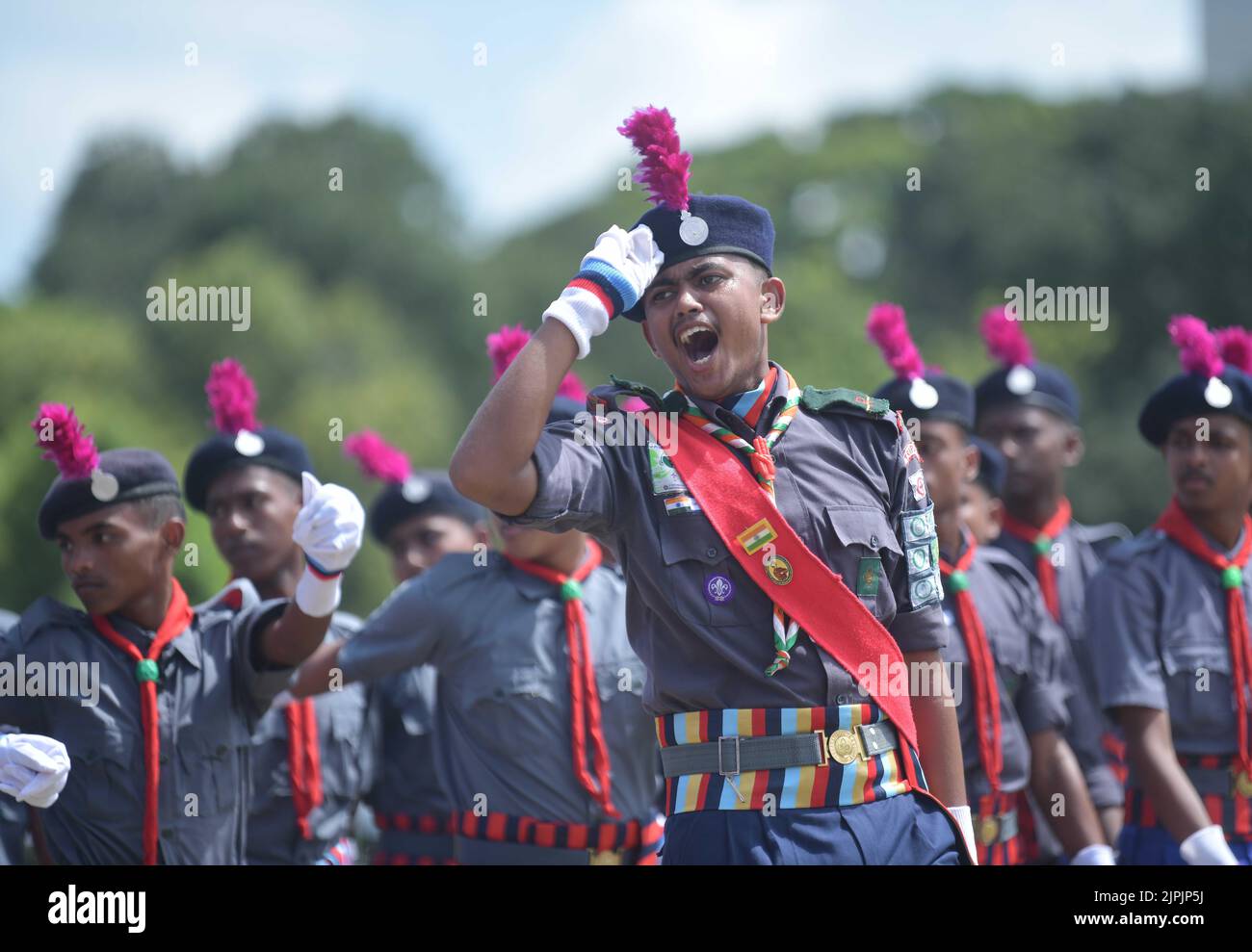 Soldiers of different platoons at the 76th Independence Day parade and ...