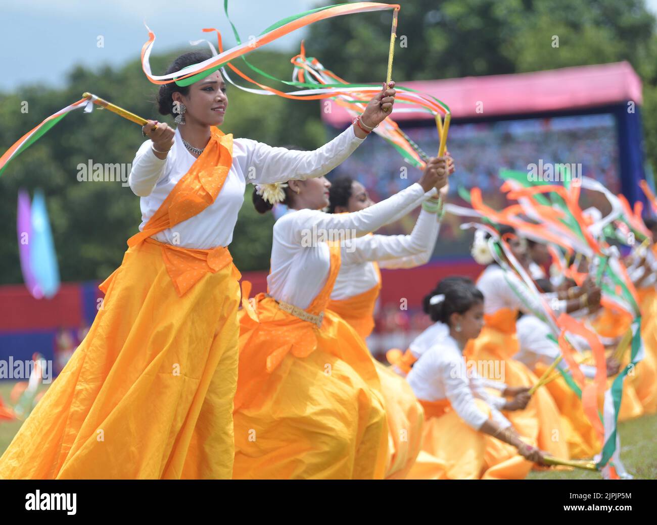 Students are performing during the 76th Independence Day function at ...