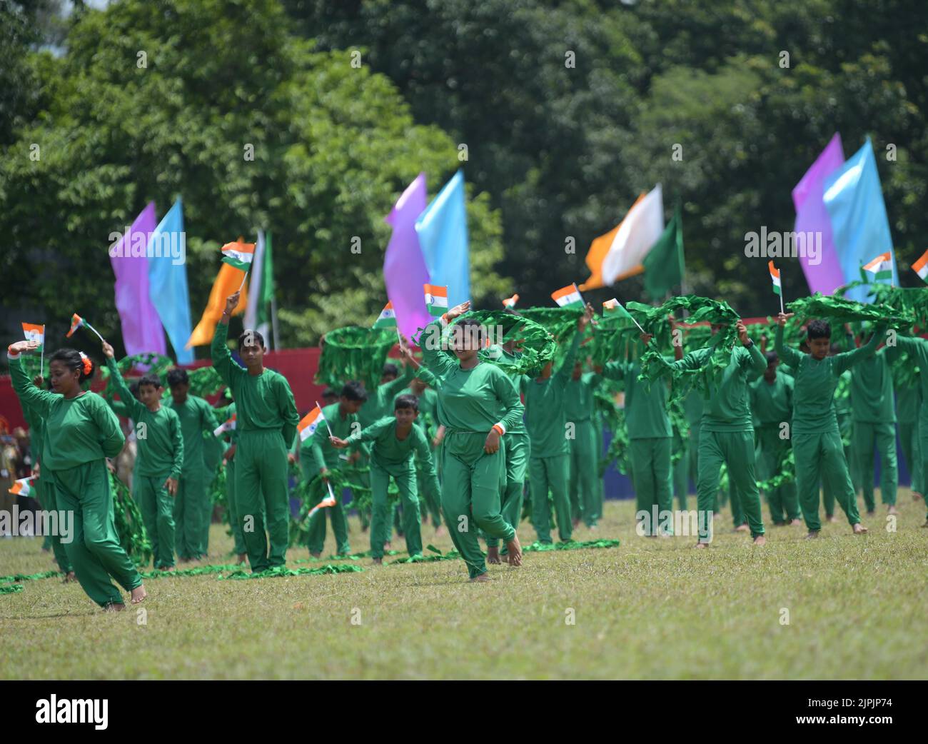 Students are performing during the 76th Independence Day function at ...