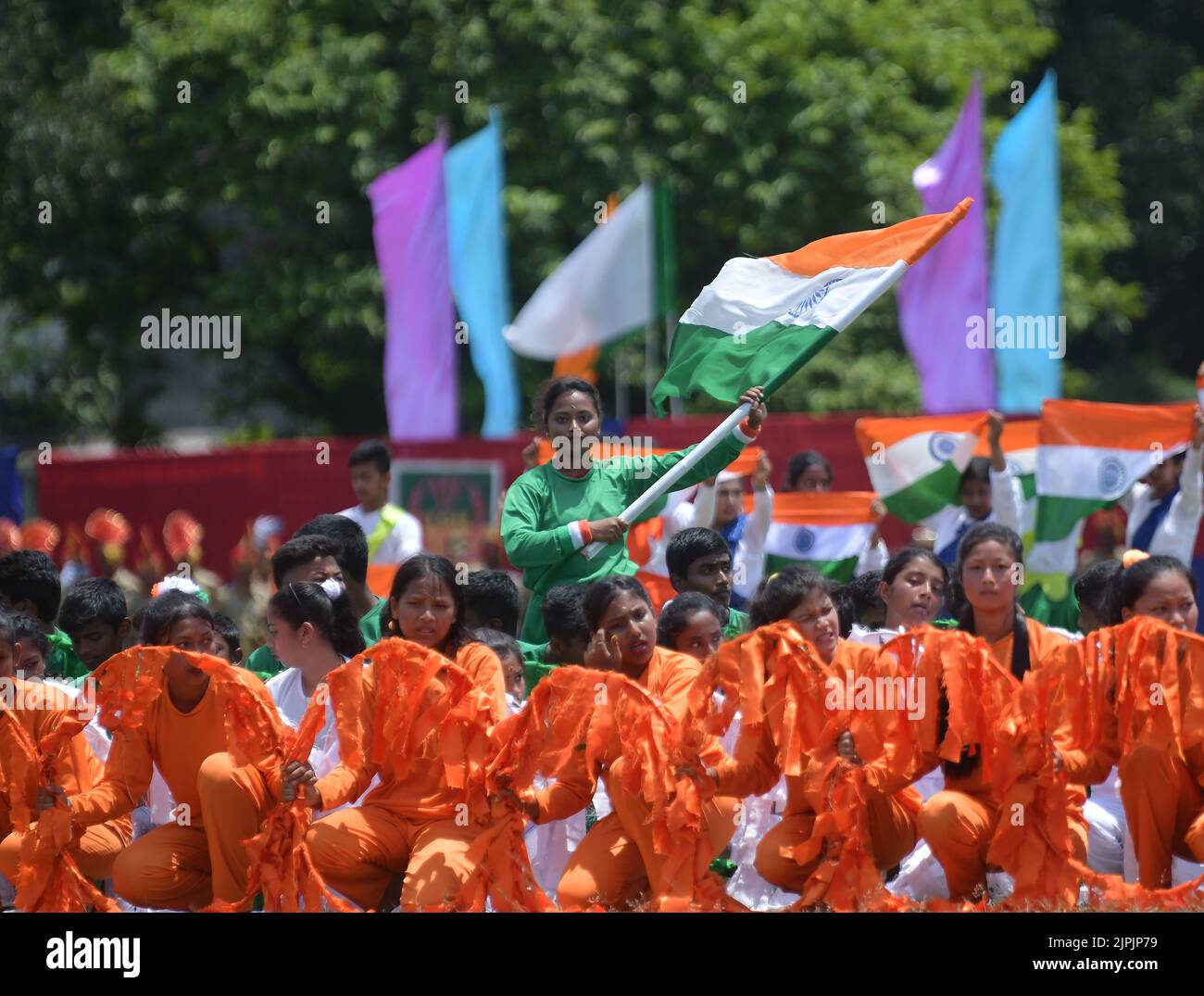 Students are performing during the 76th Independence Day function at ...