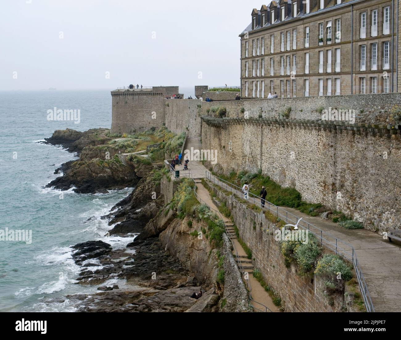 stone wall, medieval, harbor city, st-malo, stone walls, medievals ...