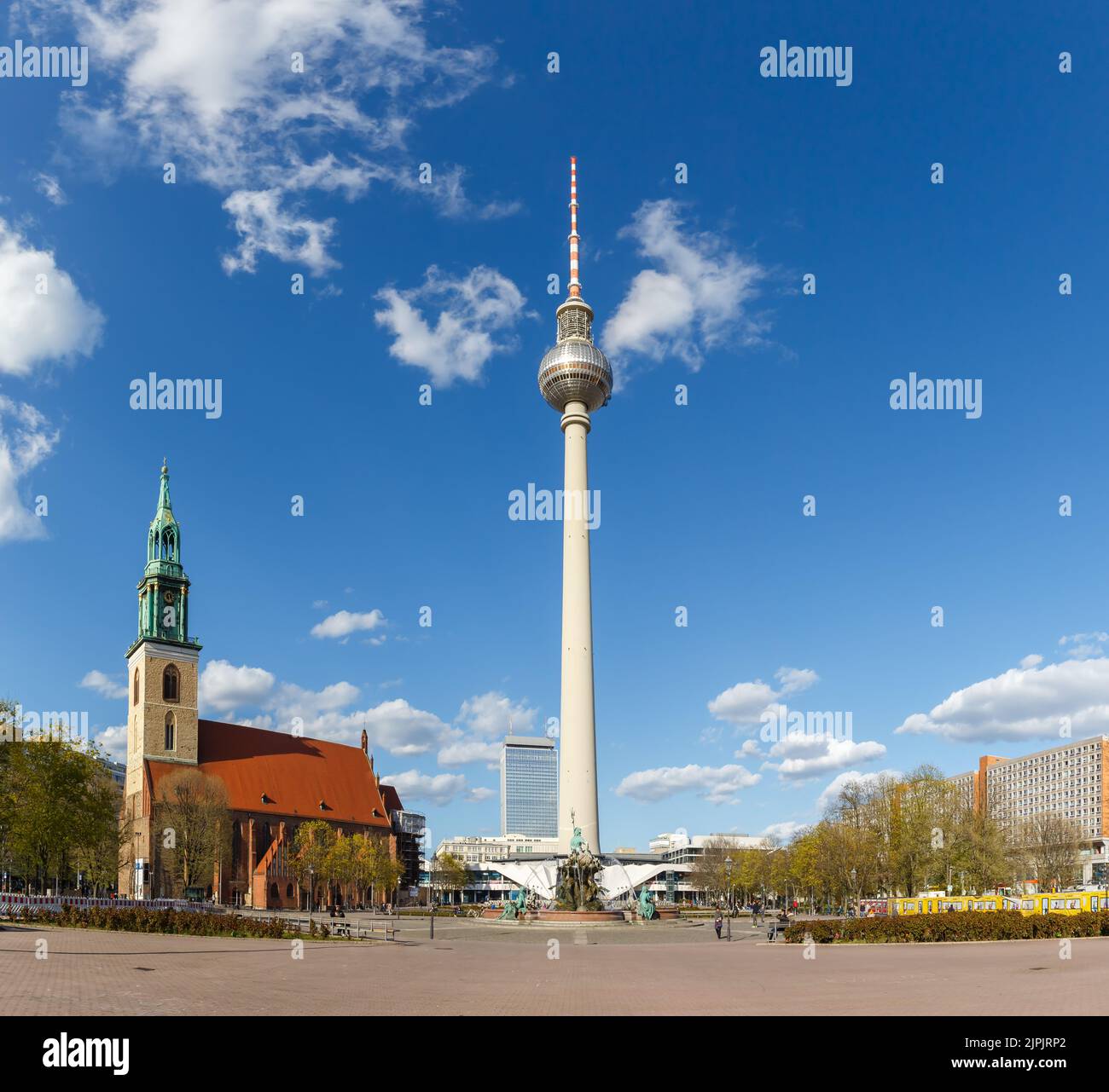 berlin, television tower, st mary's church, park am fernsehturm ...