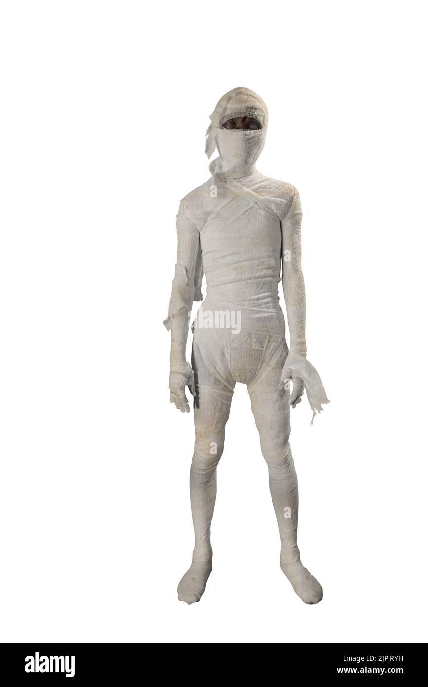 Mummy standing isolated over white background Stock Photo - Alamy