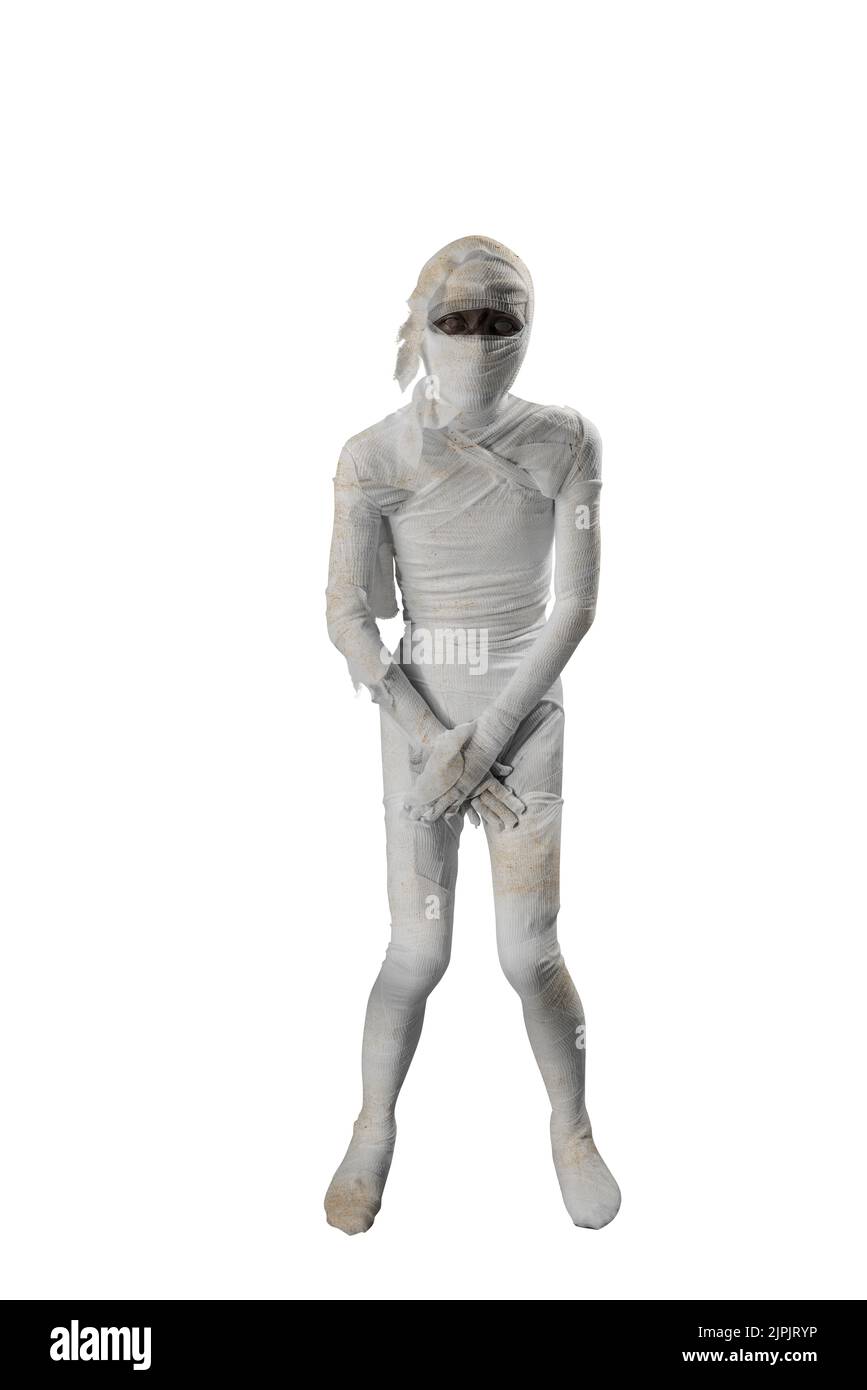 Mummy standing isolated over white background Stock Photo - Alamy