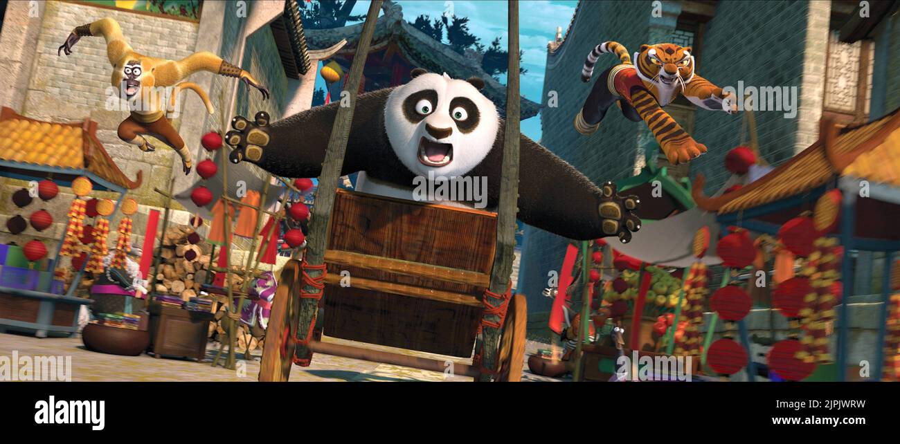 MONKEY, PO THE PANDA, TIGRESS, KUNG FU PANDA 2, 2011 Stock Photo - Alamy