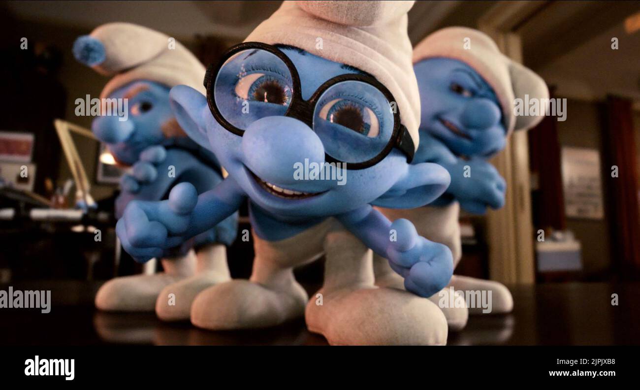 GUTSY, BRAINY, GROUCHY, THE SMURFS, 2011 Stock Photo - Alamy