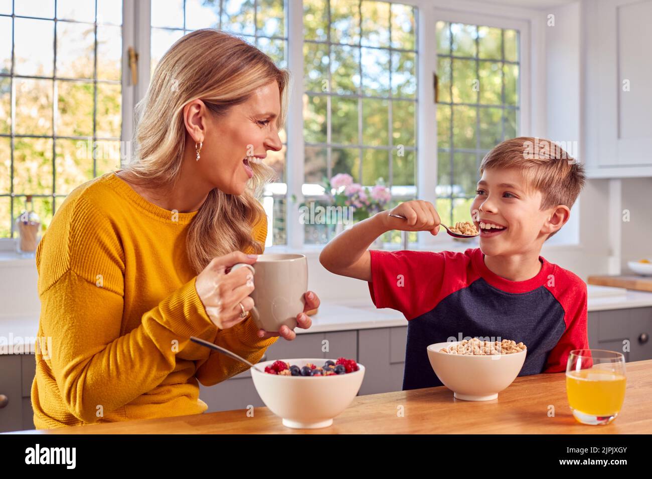 mother, happy, eating, breakfast, son, mom, mothers, mum, happies, eat ...