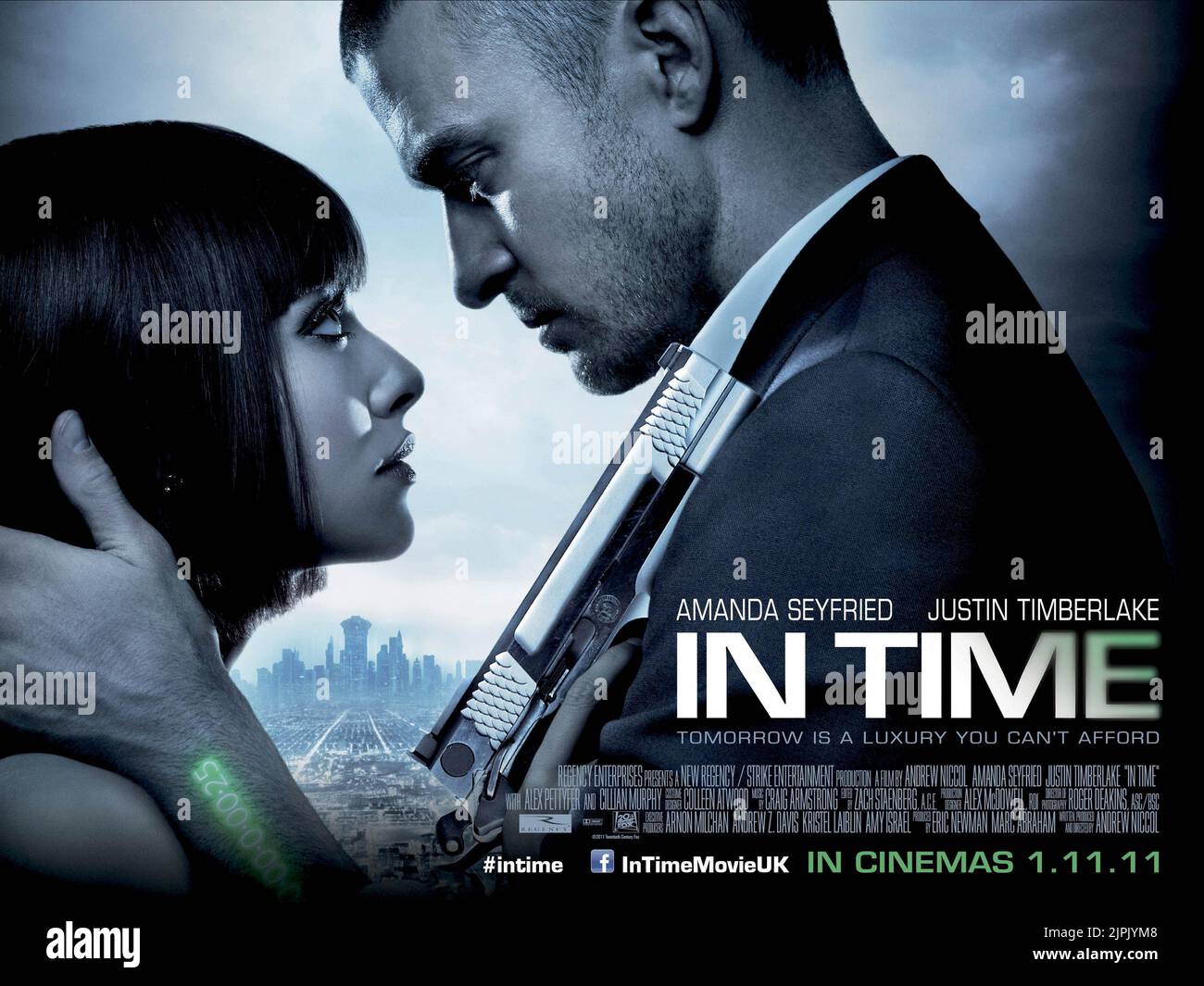 AMANDA SEYFRIED, JUSTIN TIMBERLAKE POSTER, IN TIME, 2011 Stock Photo ...