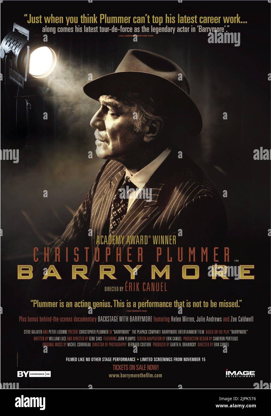 CHRISTOPHER PLUMMER POSTER, BARRYMORE, 2011 Stock Photo - Alamy