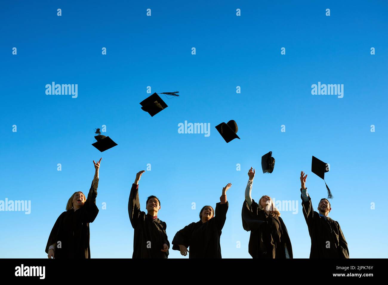 Sharing in the celebrations of a glorious day. a group of students ...