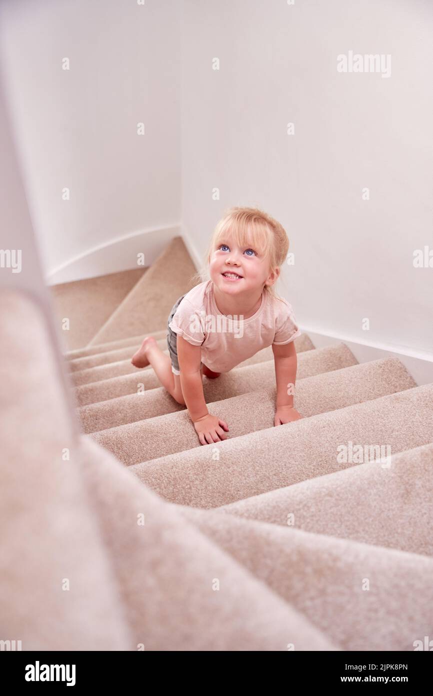 girl, home, climbing, stairs, girls, homes, staircase Stock Photo - Alamy